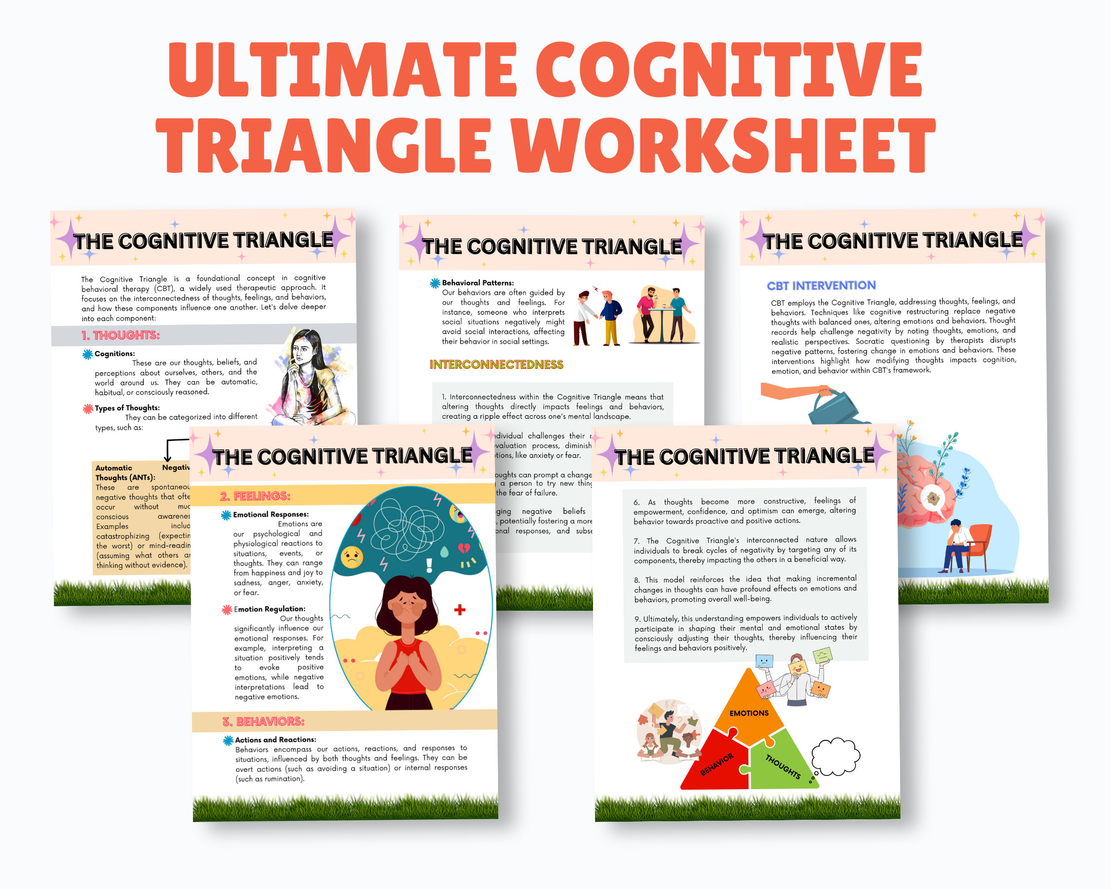 The Cognitive Triangle Cognitive Behavioral Therapy Worksheets and ...