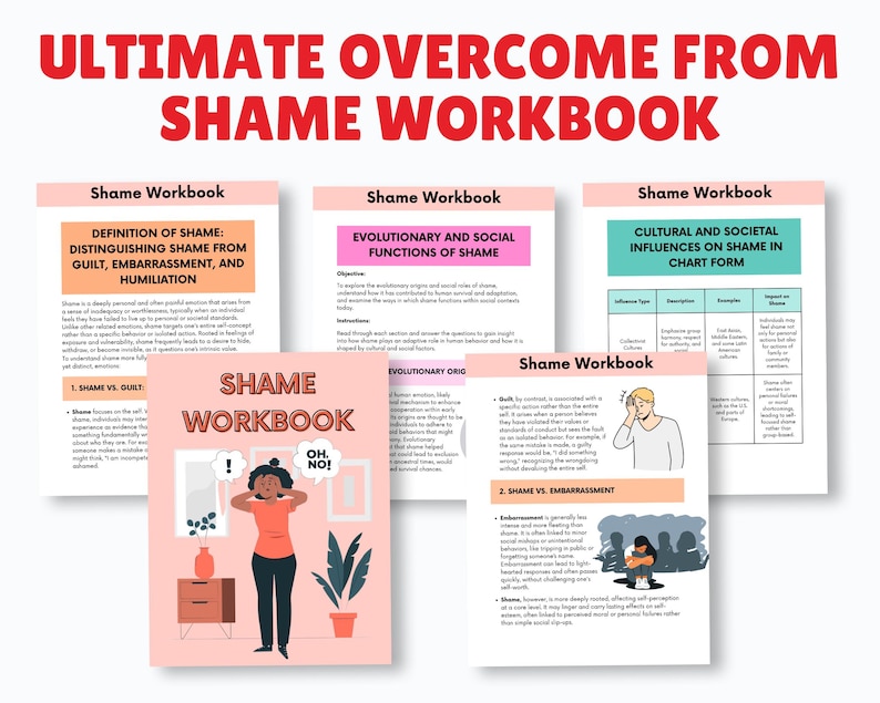 Shame Workbook, Shame Worksheets, Shame Spiral, Guilt Worksheet ...