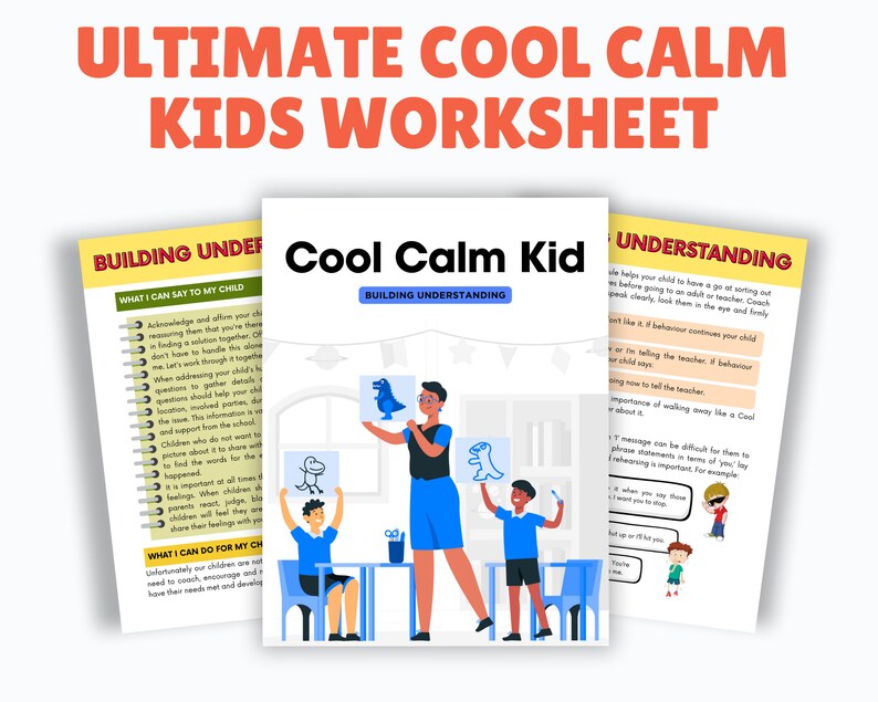 Cool and Calm Kids Coping Skills Worksheet, Therapy Worksheets, School ...