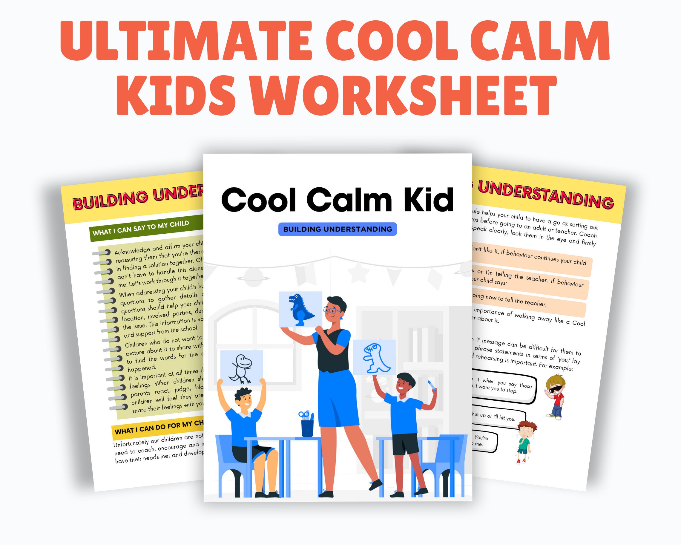 Cool and Calm Kids Coping Skills Worksheet, Therapy Worksheets, School ...