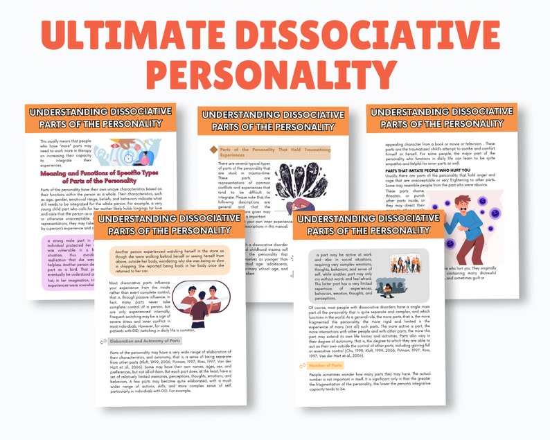 Dissociative Personality Disorder, Dissociation Worksheets Workbook ...
