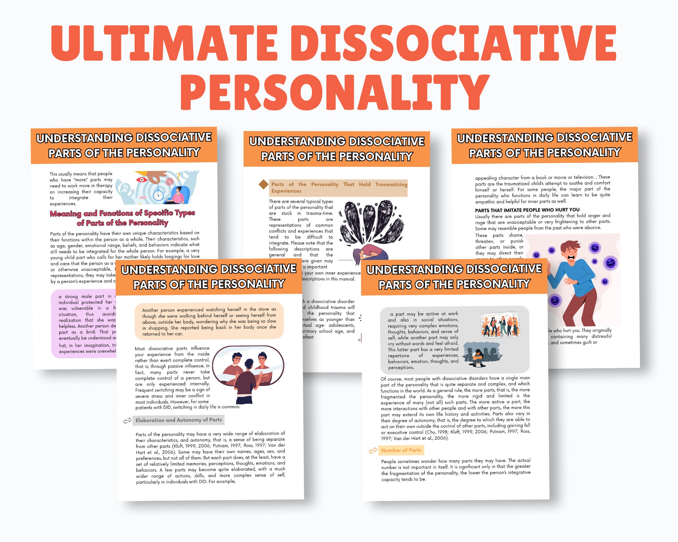 Dissociative Personality Disorder, Dissociation Worksheets Workbook ...
