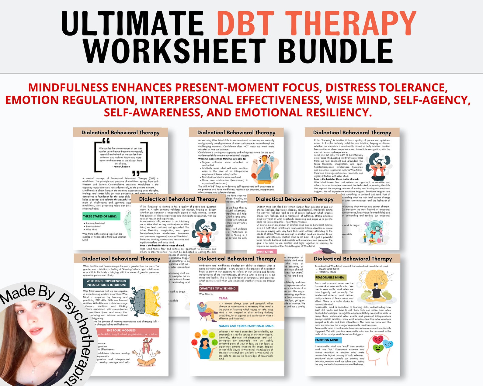 DBT MEGA BUNDLE, Dbt Skills, Dbt Workbook, Therapy Worksheet ...