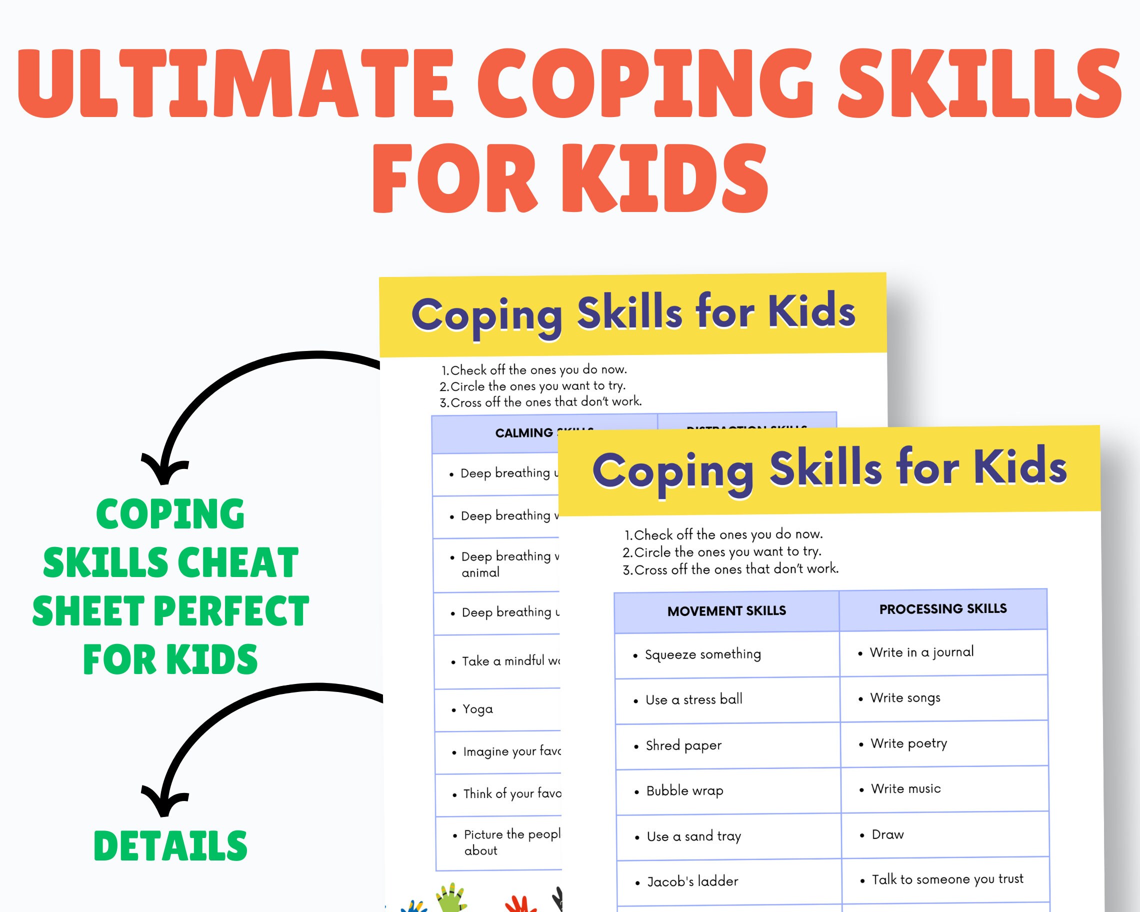 Ultimate Coping Skills Kids Toolbox, Education Handout and Worksheet ...