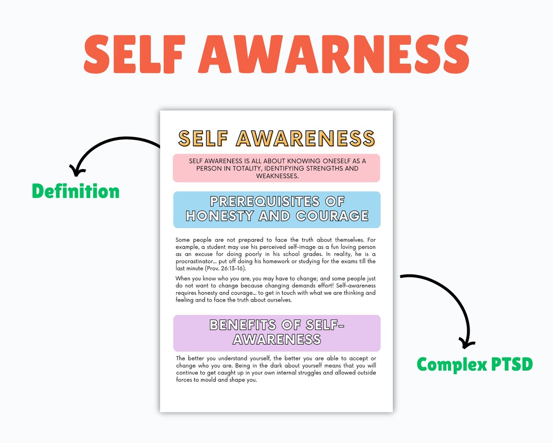 Understanding Self Awareness Workbook, Self Forgiveness Worksheet ...
