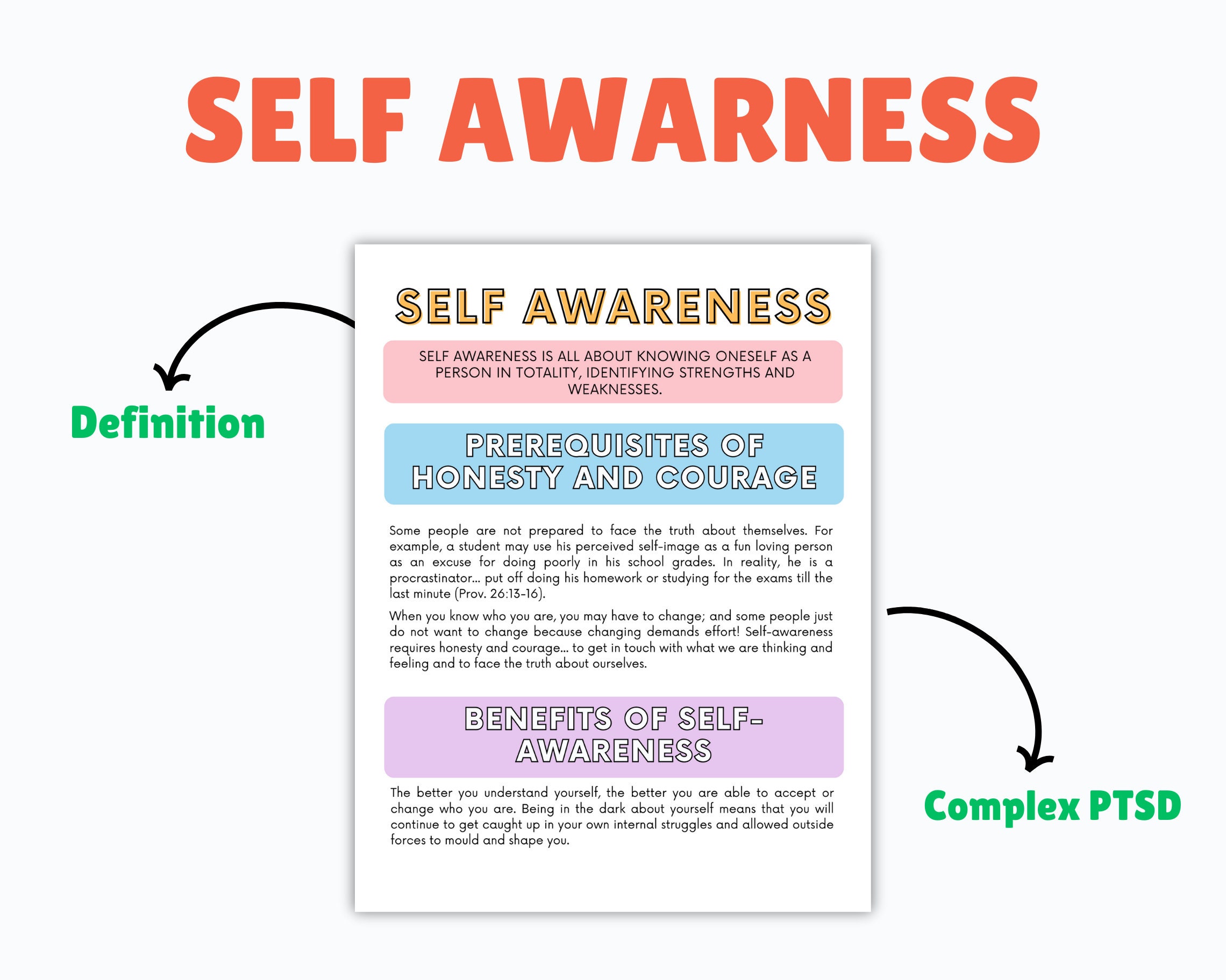 Understanding Self Awareness Workbook, Self Forgiveness Worksheet ...