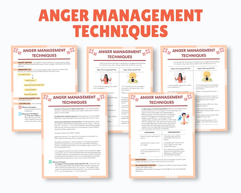 Understanding Anger Management Techniques Worksheets, Anger Cycle ...