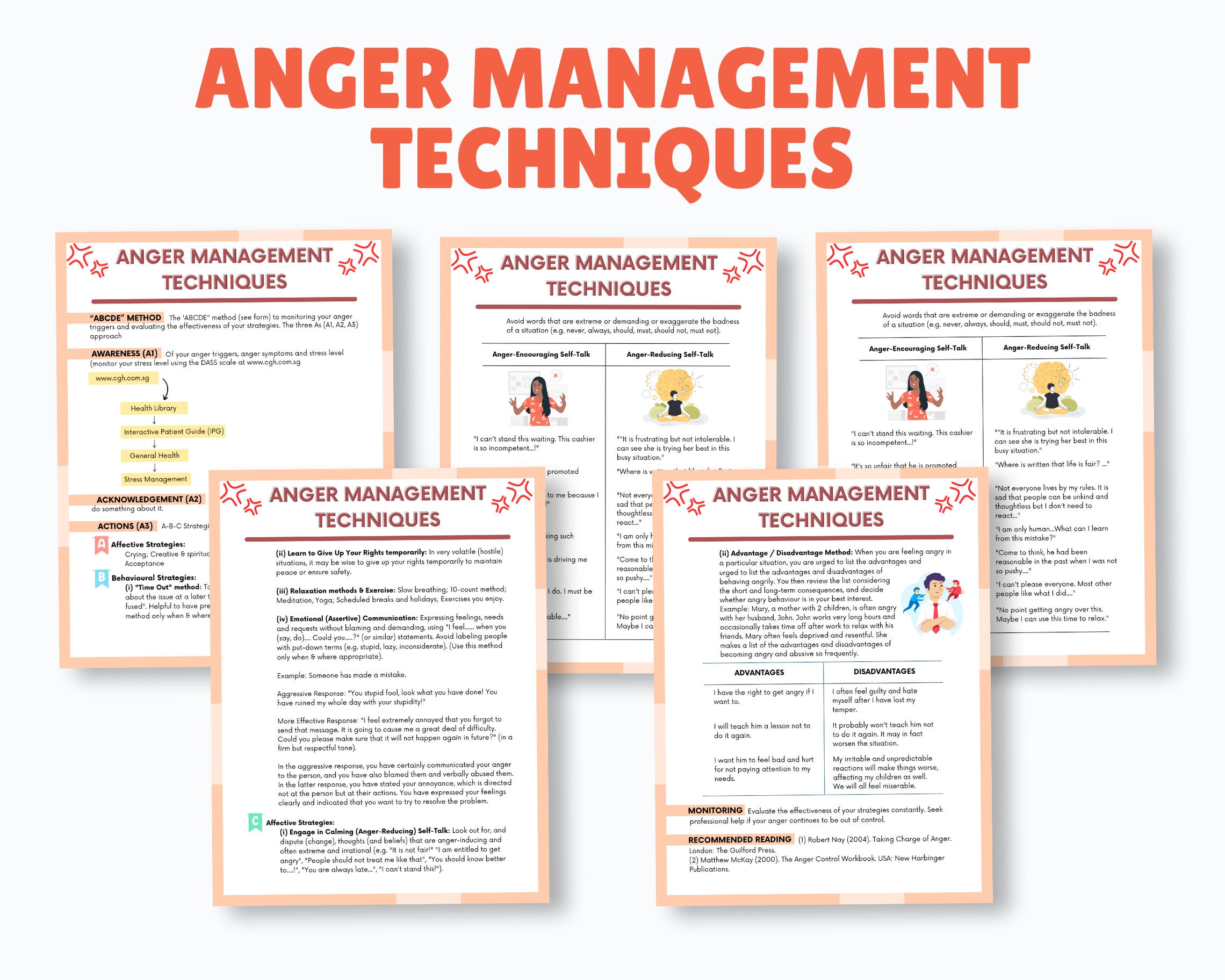 Understanding Anger Management Techniques Worksheets, Anger Cycle ...