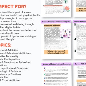 Screen Time Addiction Worksheets, Kids Therapy, Child Therapist ...