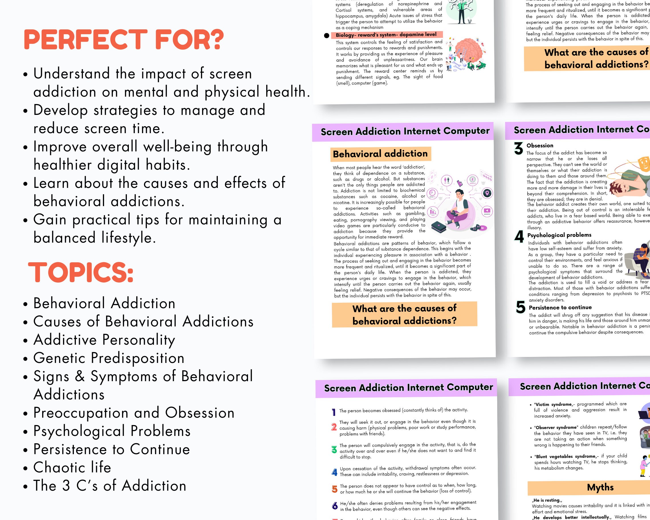 Screen Time Addiction Worksheets, Kids Therapy, Child Therapist ...