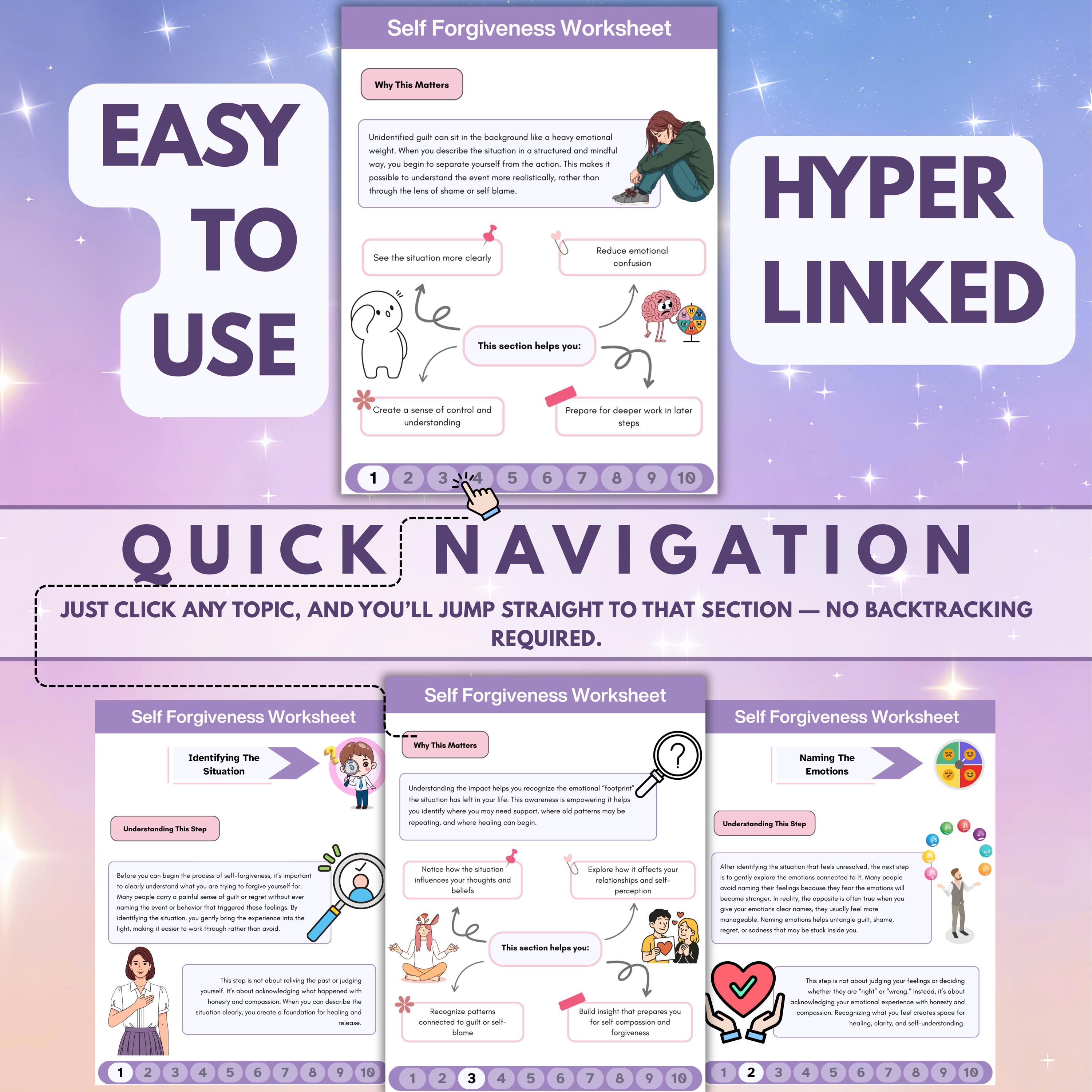 Ultimate Self Forgiveness Worksheet Package, Self Love, Self Growth ...