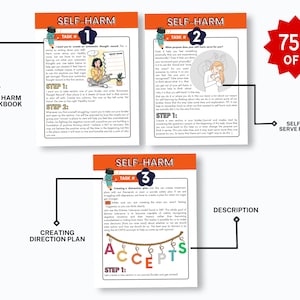 Self-harm Coping Workbook for Teen Mental Health & Reflective Teen ...