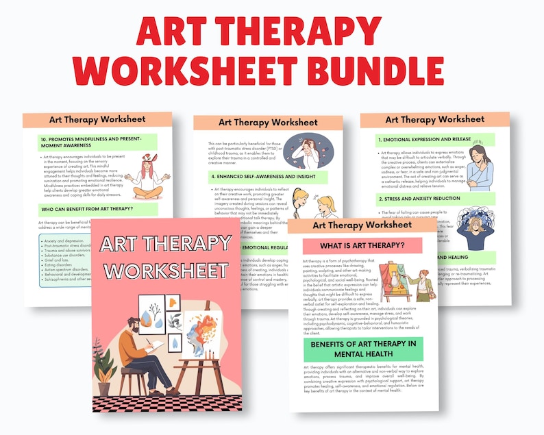 Art Therapy Worksheet for Mental Health School Counselor Psychologist ...