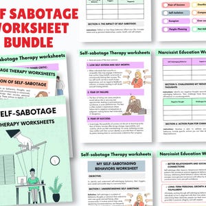 Self Sabotage Worksheets and Printable Psychoeducation Tools ...