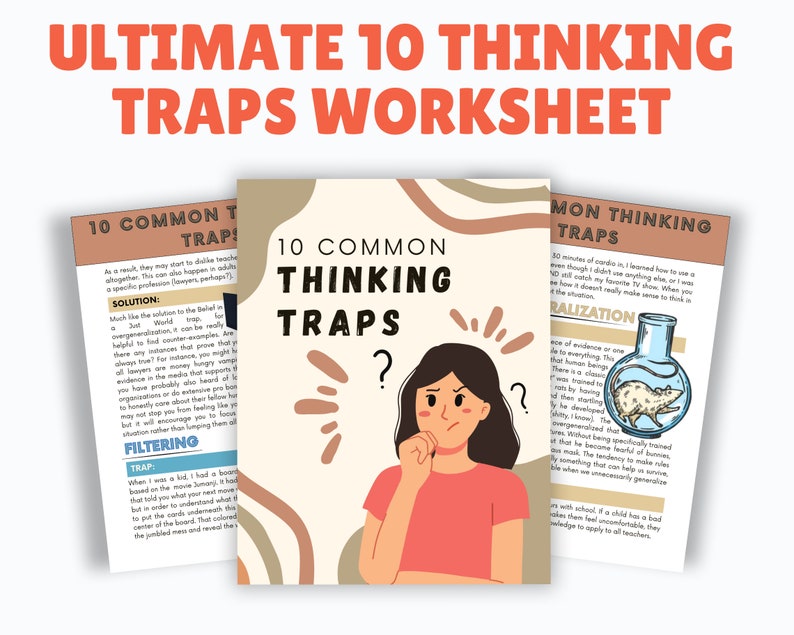 Common Thinking Trap. Worksheet for Analyzing Thoughts and Identifying ...