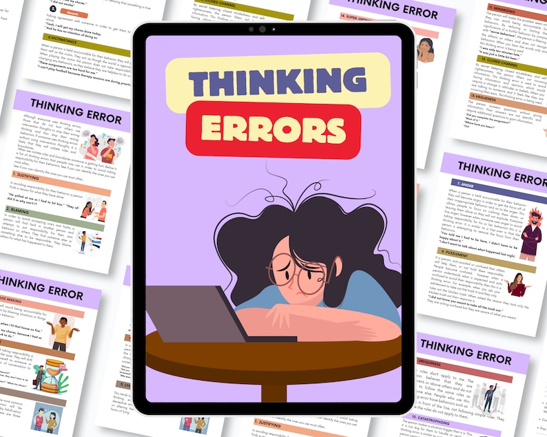 Understanding the Thinking Errors, Therapy Worksheets Bundle, Therapy ...