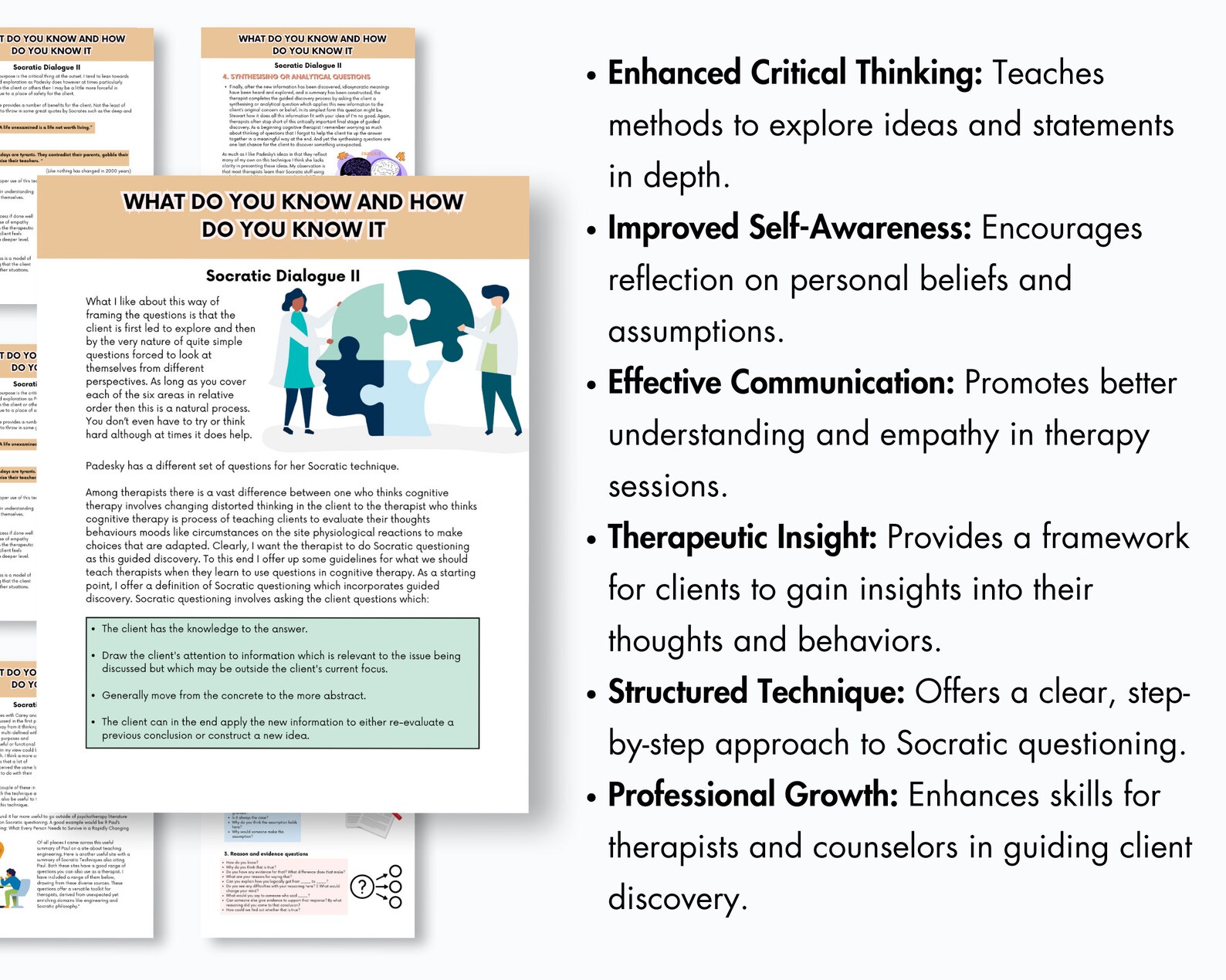 Socratic Questions for Therapists, Critical Thinking, Client Insight ...