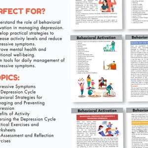 Behavioral Activation Workbook CBT Activities for Mental Health Therapy ...