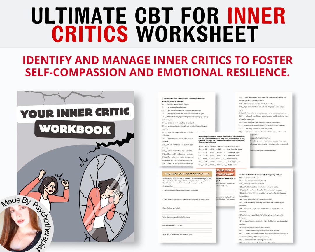 Inner Critic, Self Esteem Worksheet, Self Help, Therapy Worksheets ...