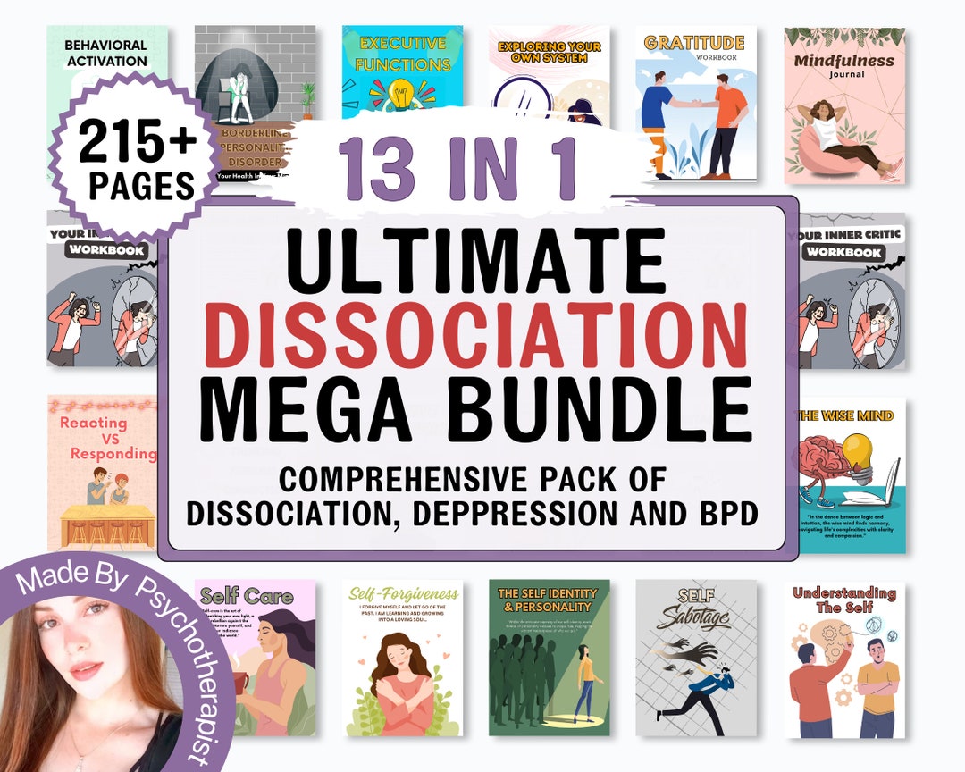 Dissociation Worksheets Workbook Bundle Dissociation Therapy Journal Dissociation Printable ...