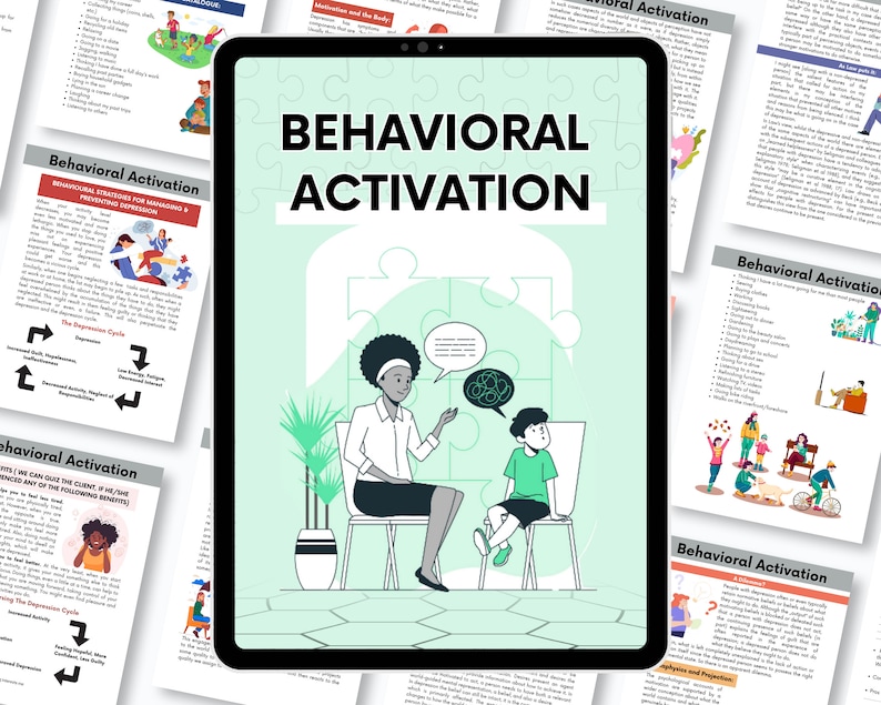 Behavioral Activation Workbook CBT Activities for Mental Health Therapy ...