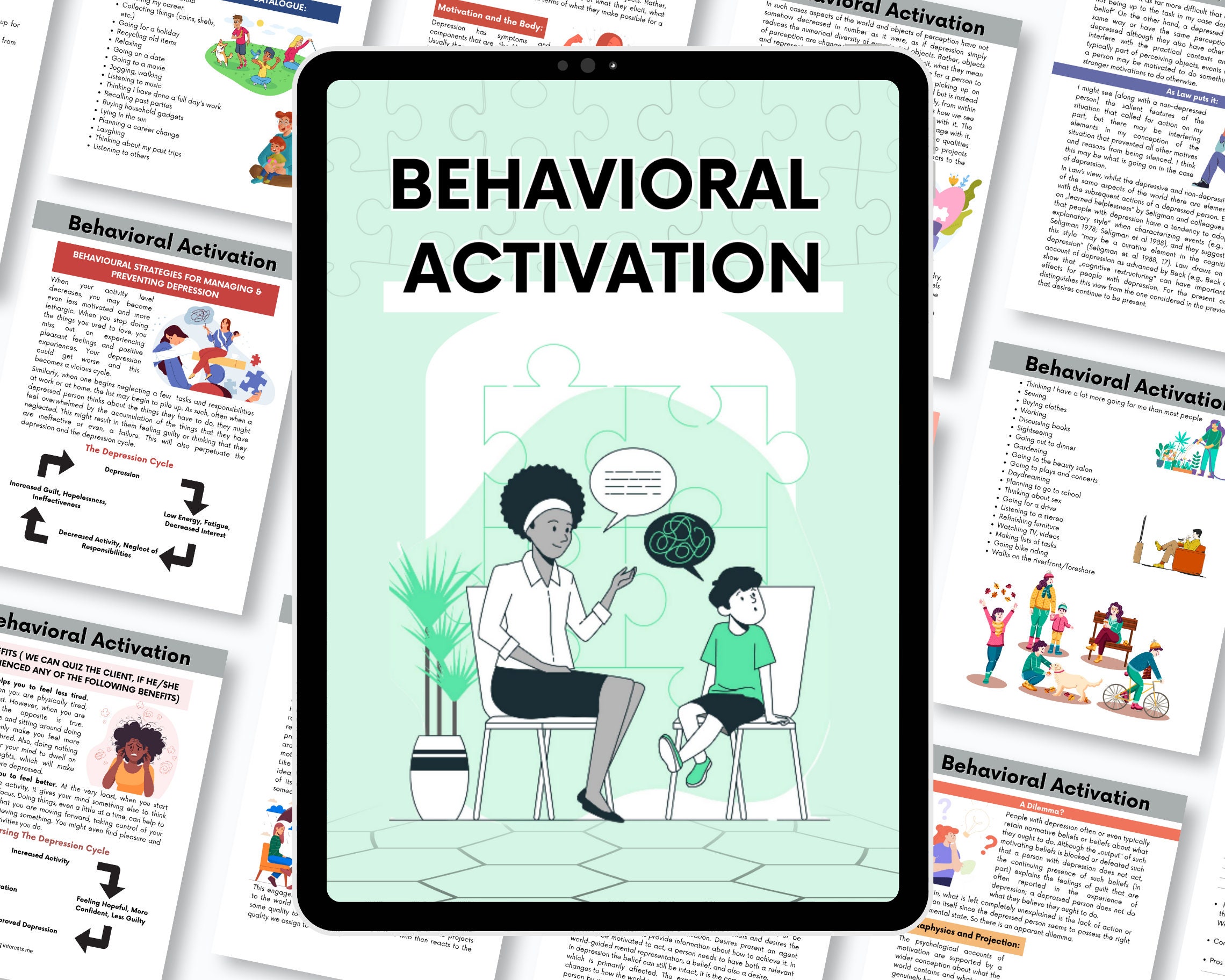 Behavioral Activation Workbook CBT Activities for Mental Health Therapy ...