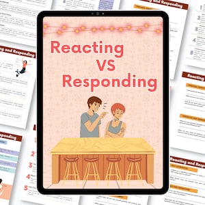 Responding Vs Reacting Worksheets. Therapy Worksheets, Psychoeducation ...