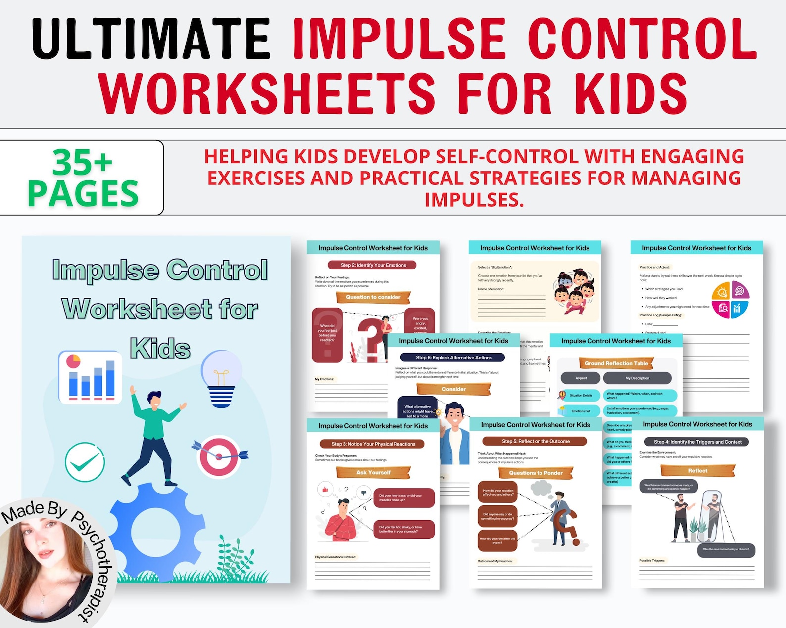 Impulse Control Worksheets for Kids and Teens: Emotional Regulation ...