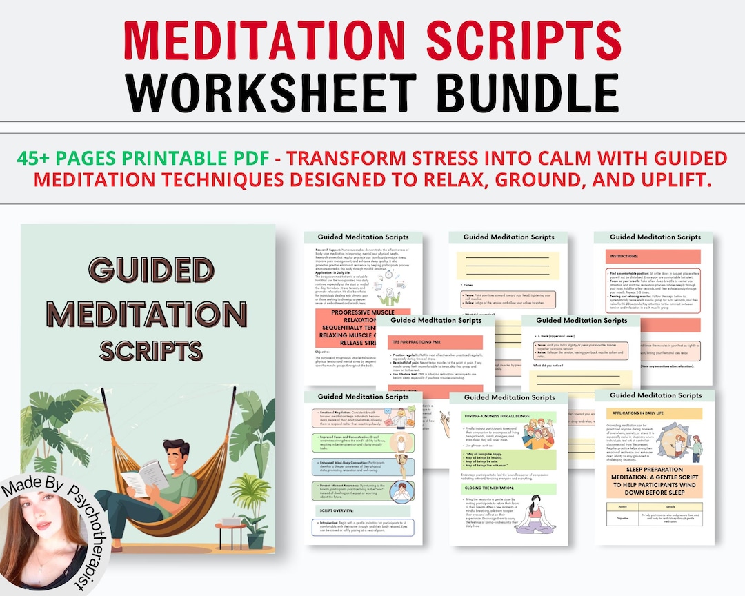 150 Meditation Scripts • Guided Meditation • Mindfulness Tool for ...