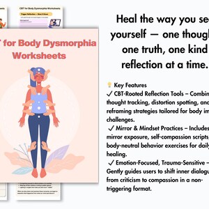 Body Dysmorphia Workbook, Body Dysmorphia Worksheets Therapy, Body ...
