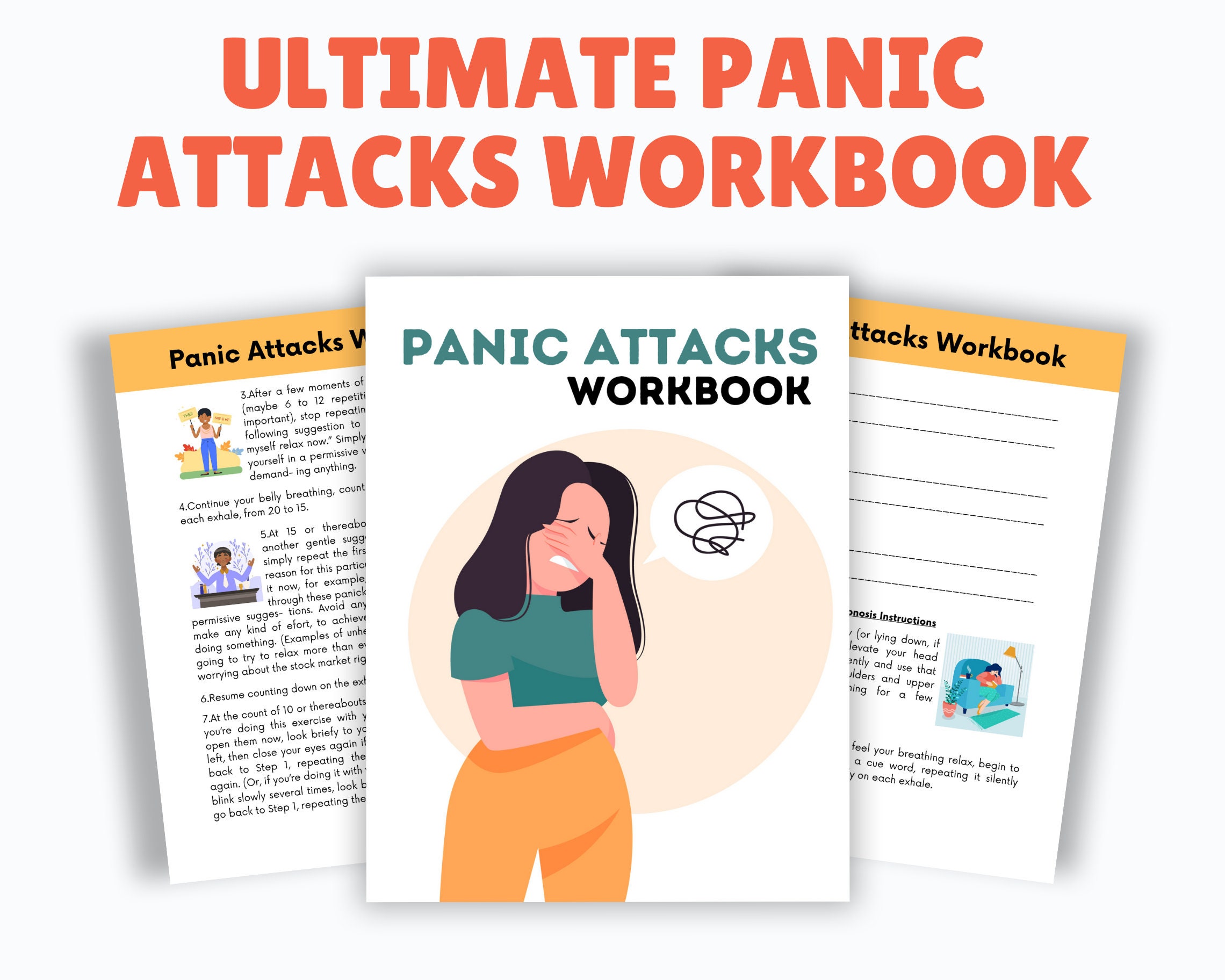 Panic Disorder Education and Worksheet Bundle Anxiety Trackers ...