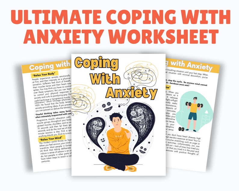 Anxiety Coping Skill Worksheet, Therapy Worksheet, Anxiety Relief ...