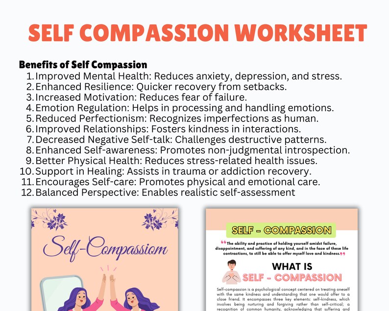Self-compassion and Self-love Resource Bundle for Mental Health ...