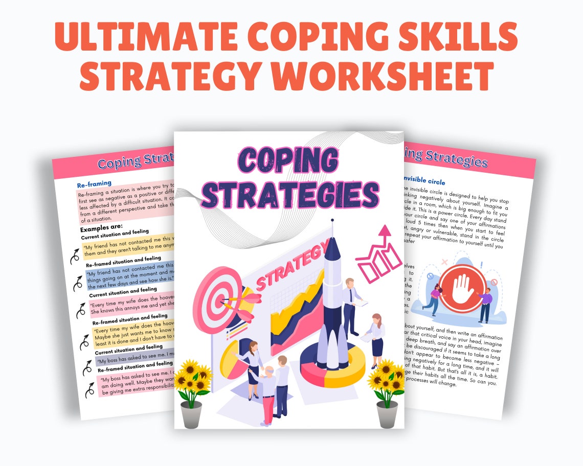Coping Skills Strategies Printable, Therapy Worksheets, Anxiety Coping ...