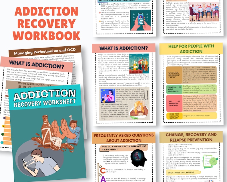 Addiction Recovery Workbook, Addiction Recovery for Adults, Therapy ...