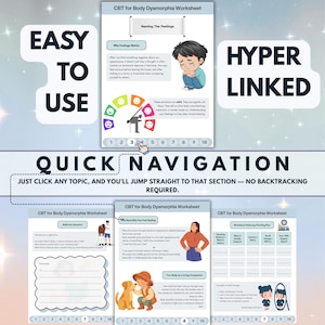 CBT Body Dysmorphia Worksheets, Body Image Therapy (PDF & PNG) - Etsy