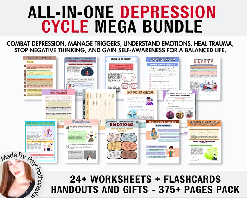 Breaking the Depression Cycle Workbook, Depression Spiral, Counseling ...