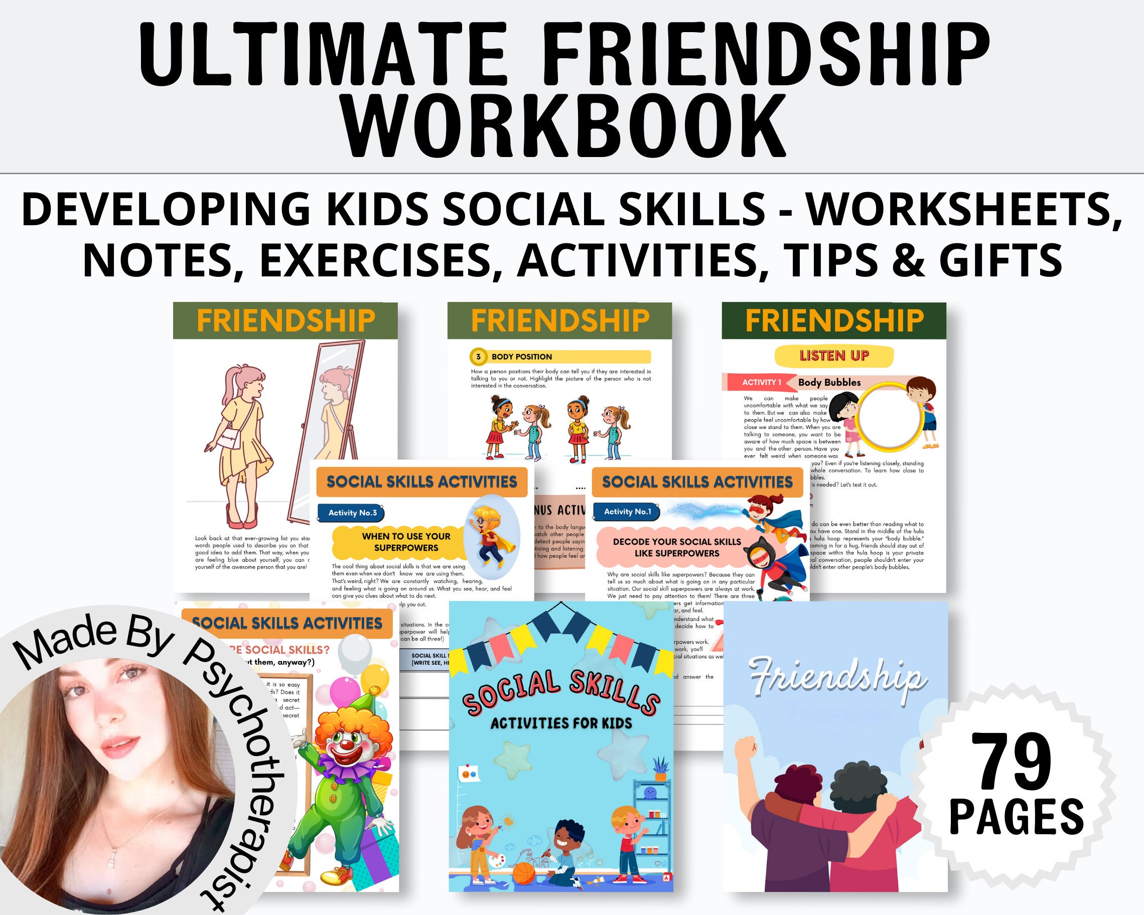 Social Skills, Friendship Kids PRINTABLE Worksheets SEL Assertive ...