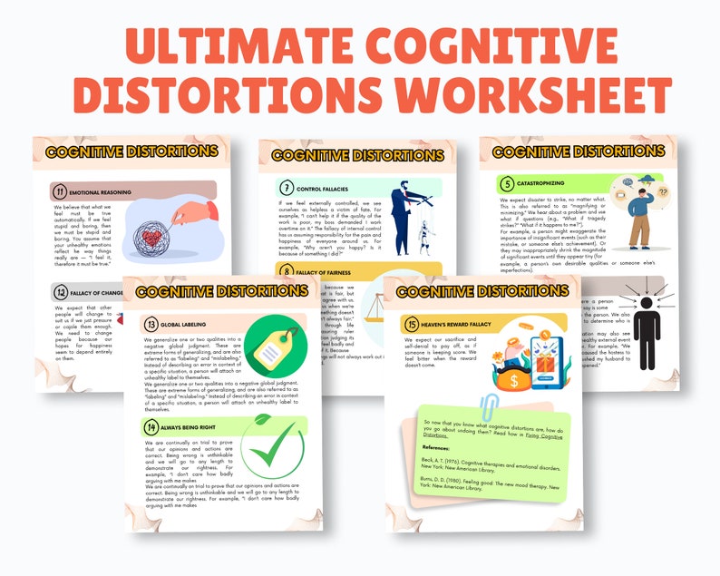 Cognitive Distortions Worksheets, Challenge Unhelpful Thinking Styles ...