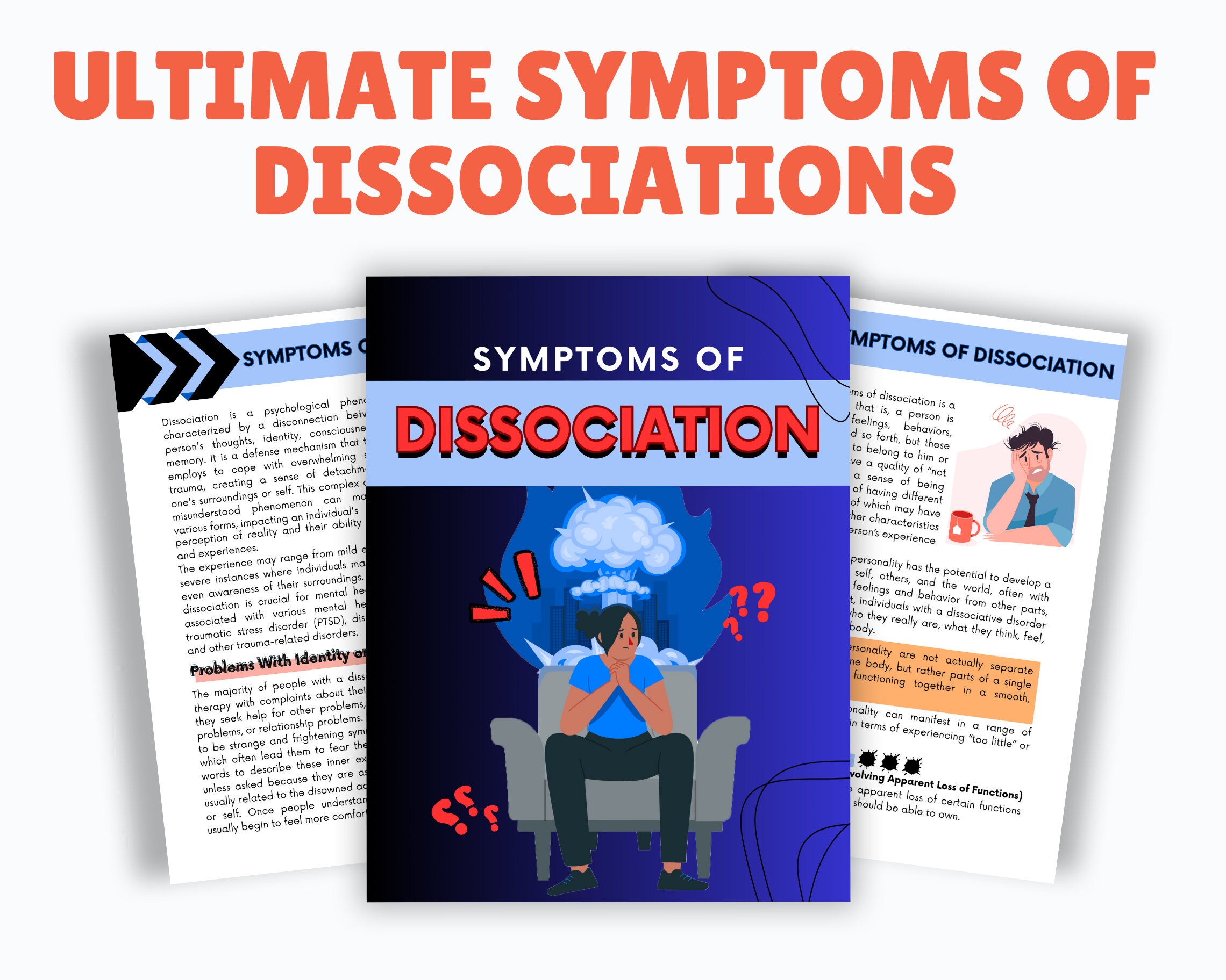 Symptoms of Dissociation, Dissociation Worksheets Workbook Dissociation ...