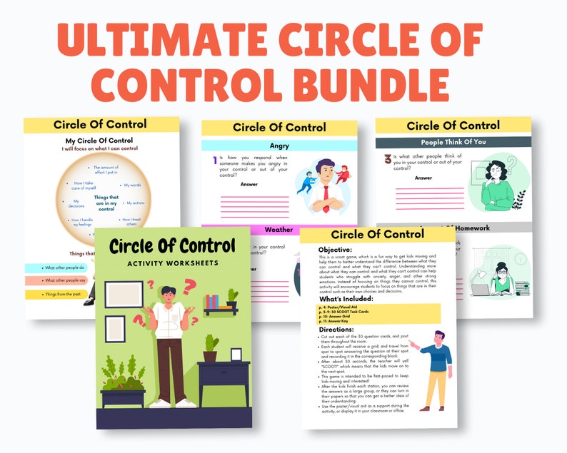 Circle of Control, Therapy Worksheets, Things I Can Control, Worry Book ...