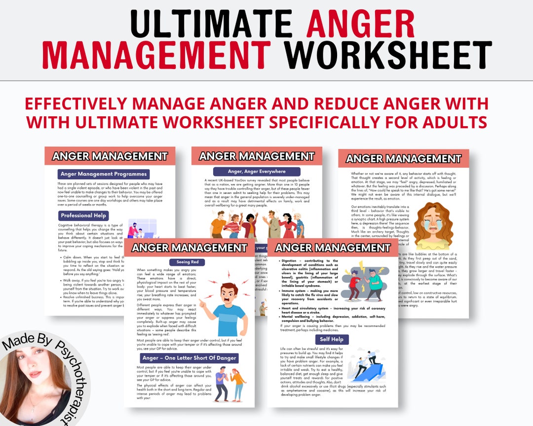 Anger Management Workbook for Teens and Adults, Anger Coping Skill ...