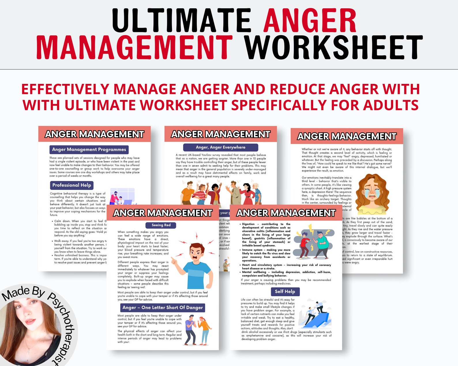 Anger Management Workbook for Teens and Adults, Anger Coping Skill ...