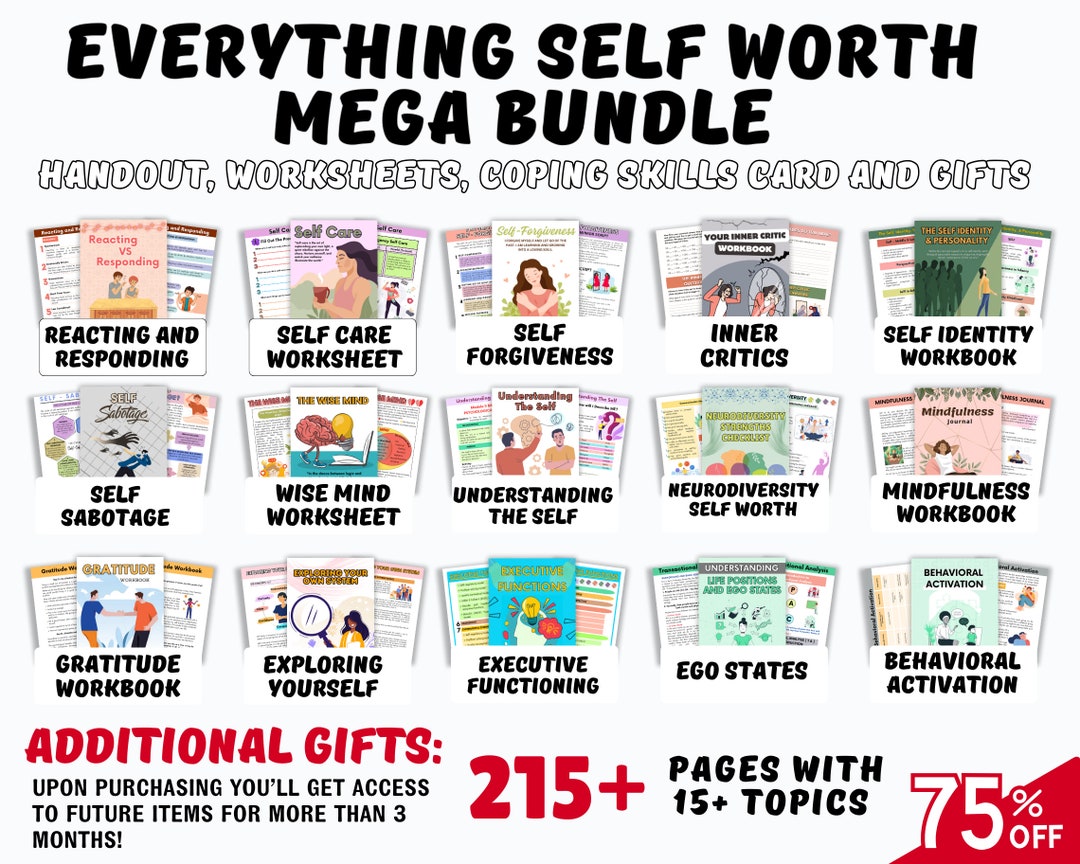Self Worth Worksheet and Cards Bundle, Self Esteem, Confidence, Teen ...