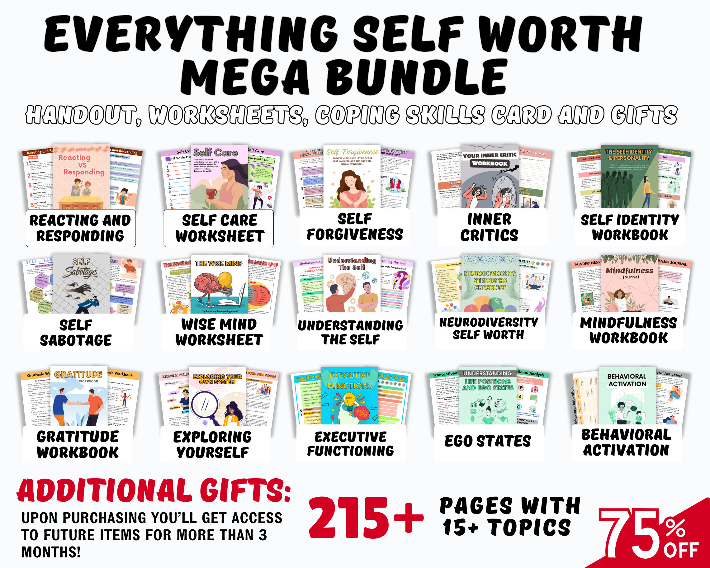 Self Worth Worksheet and Cards Bundle, Self Esteem, Confidence, Teen ...