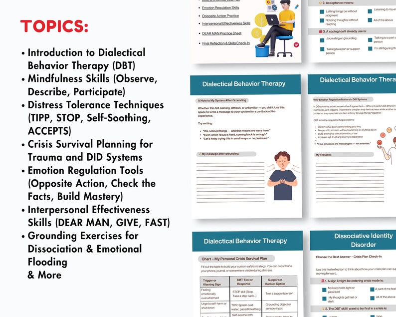 DBT Coping, Dbt Skills, Dbt Workbook, Therapy Worksheet, Counselling ...