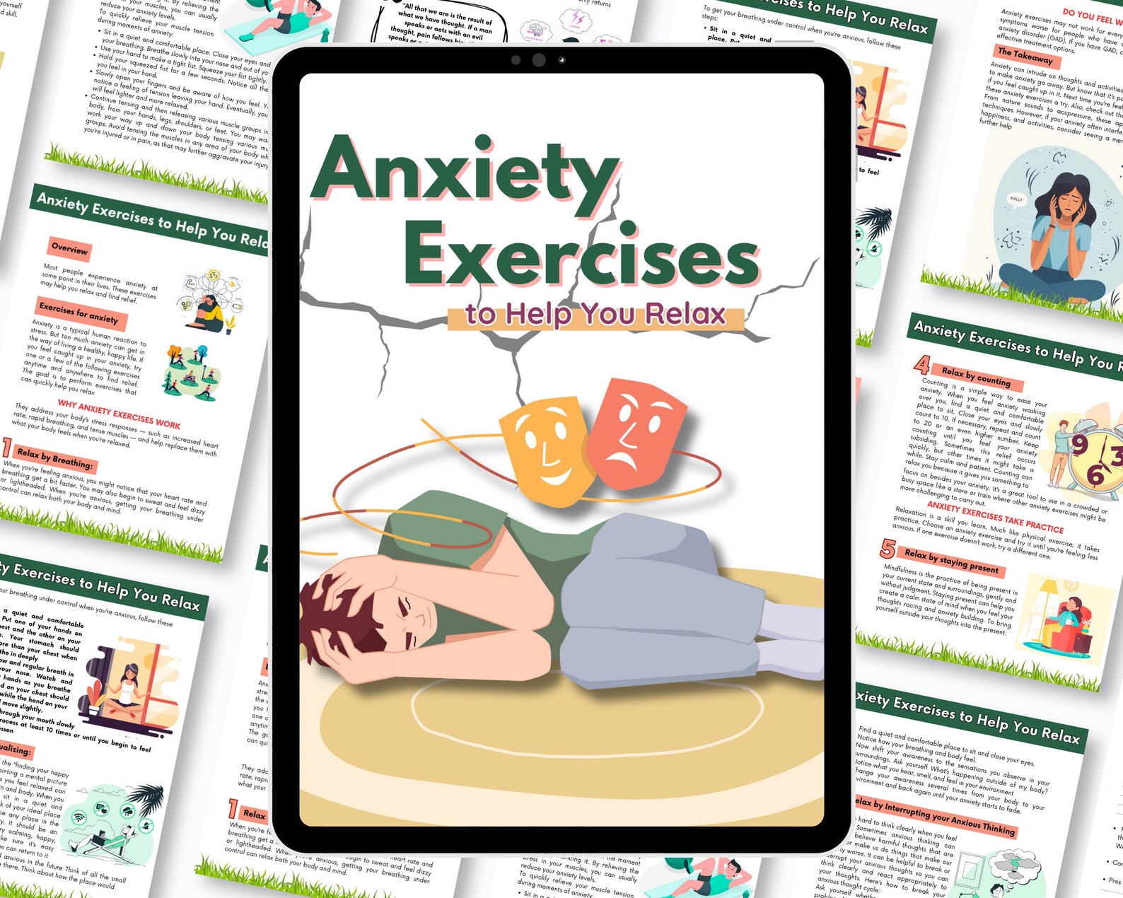 Anxiety Therapy Workbook Printable Worksheets for Panic Worry and ...
