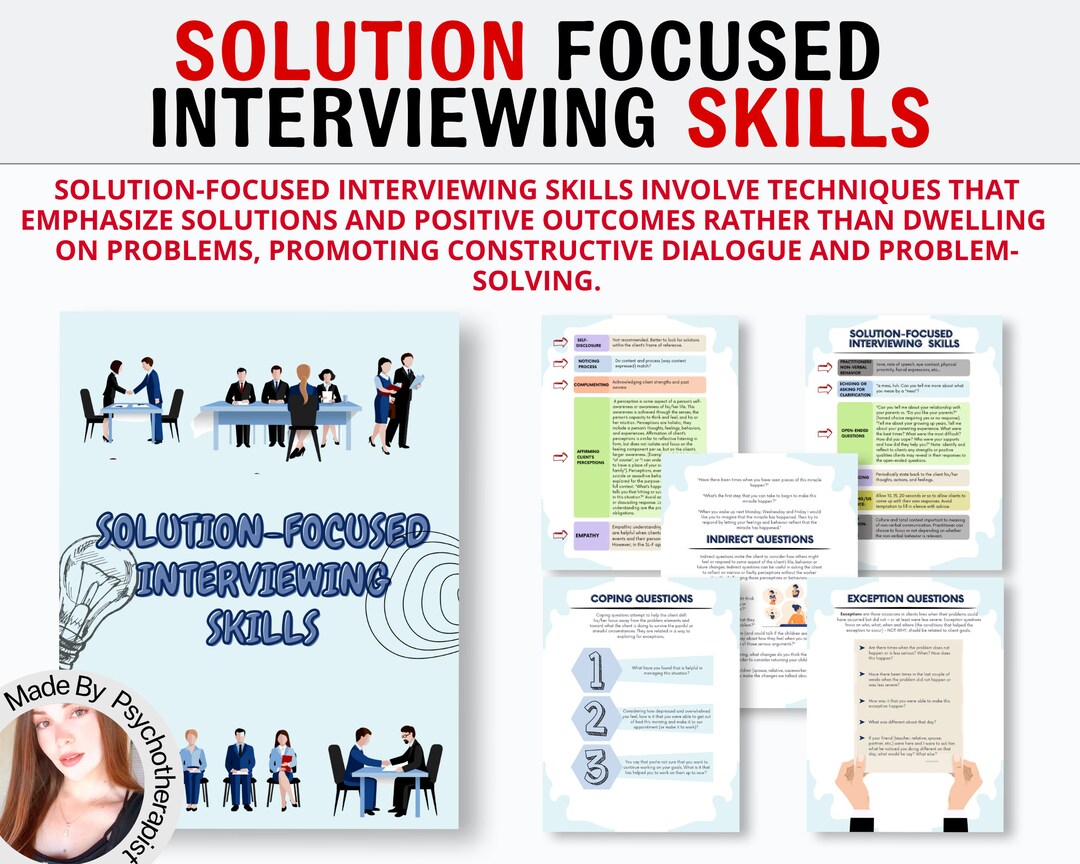 Ultimate Solution Focused Interviewing Questions Bundle, Solution ...