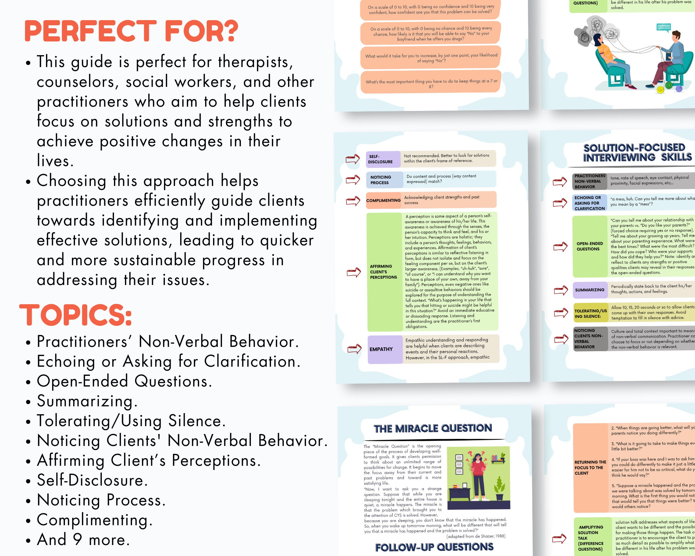 Ultimate Solution Focused Interviewing Questions Bundle, Solution ...