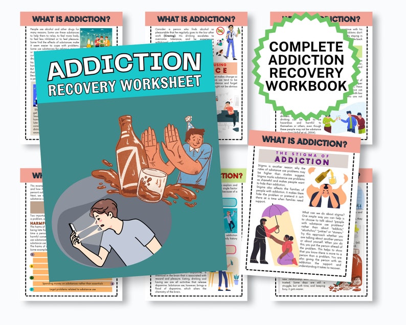 Addiction Recovery Workbook, Addiction Recovery for Adults, Therapy ...